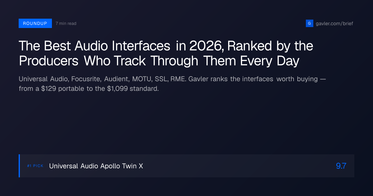 Best Audio Interfaces 2026: Top Picks Ranked — Gavler