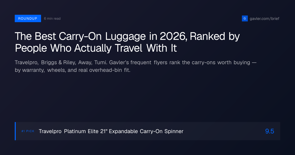 Best Carry-On Luggage 2026: Top Picks Ranked — Gavler