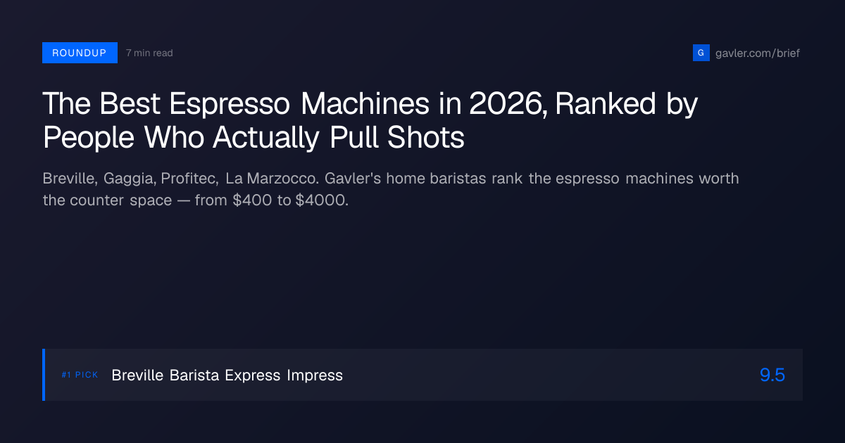 Best Espresso Machines 2026: Top Picks Ranked — Gavler
