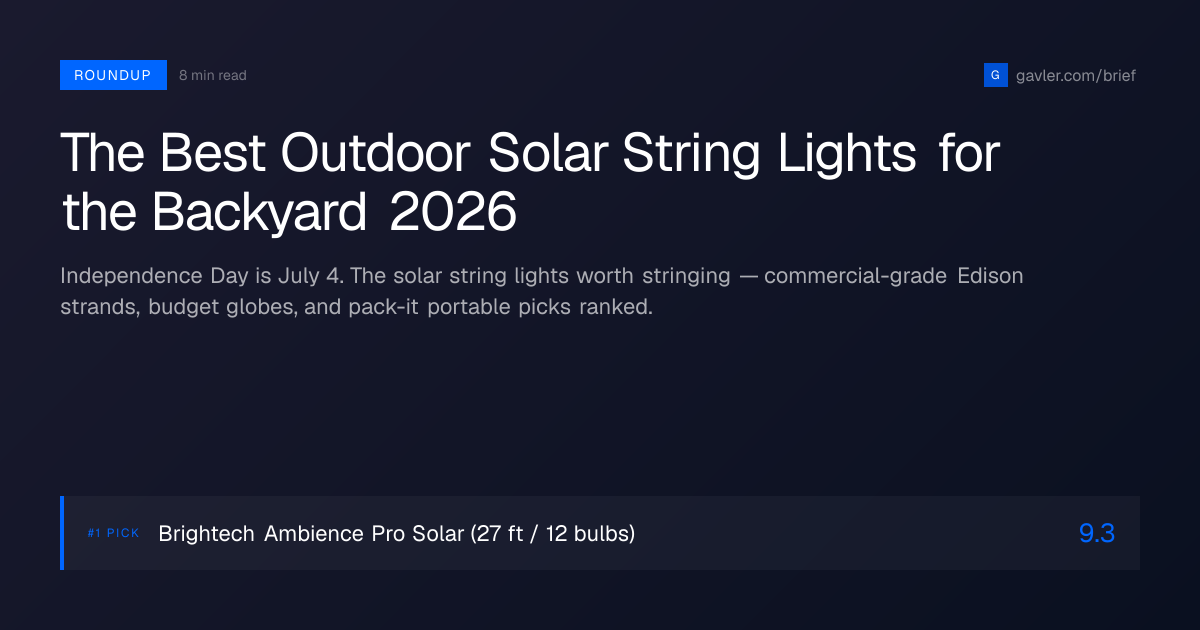 Best Solar String Lights 2026: Patio Picks — Gavler