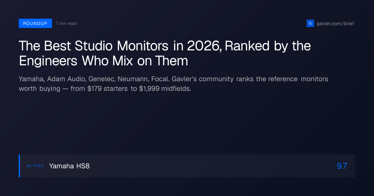 Best Studio Monitors 2026: Top Picks Ranked — Gavler